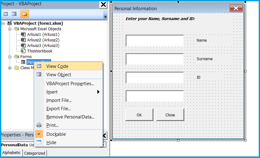 [VBA] User Forms – Heart4DataScience